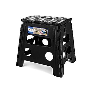 ACKO Folding Step Stool 13 inch Heavy Duty Plastic Foldable Step Stool for Kids and Adults, Small Collapsible Fold Up Stepping Stool 1 Pack