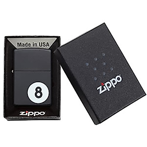 Zippo Eight Ball Pocket Lighter, Black Matte