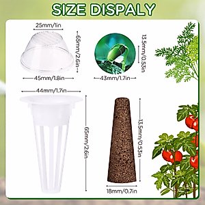 130pcs Seed Pod Kit for Aerogarden, Liquid Plant Food Hydroponic Pods Supplies Grow Cilantro Herbs Garden Pods Kit Indoor with 50 Grow Sponges,14 Grow Baskets, 50 Pod Labels, 14 Grow Domes, 2 Tweezers