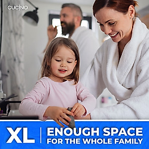 Cucino Extra-Large Shower Caddy 2-Pack - 16-Inch Rust-Resistant Black Shower Shelves for Inside Shower, Adhesive Organizer with 4 Removable Hooks, XL Shower Racks for Inside Shower