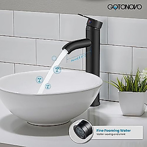 Bathroom Vessel Sink Faucet Single Handle Matte Black Lavatory Vanity Mixer Tap Single Hole Morden Tall Bathroom Faucet
