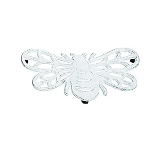 White Cast Iron Bee Shaped Trivet, 7.68 inch Dia