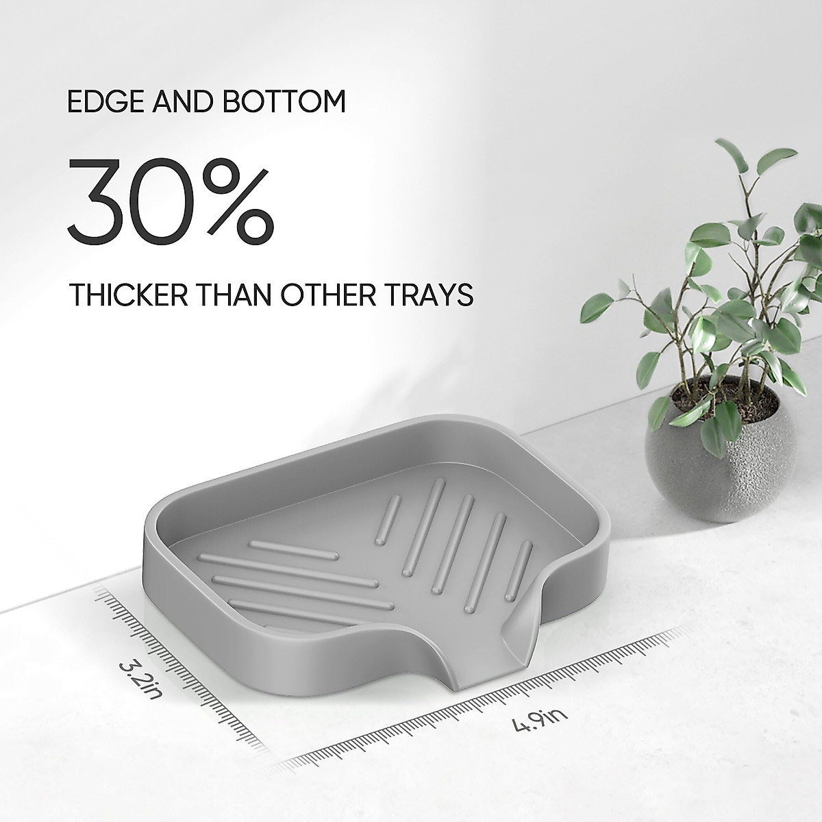 Silicone Soap Dish,4 Pcs Thickened Great High-Purity Silicone Soap Holder,Self Draining Soap Dish Soap Tray Bathroom Soap Dish Bar Soap Holder for Shower-Gray,White