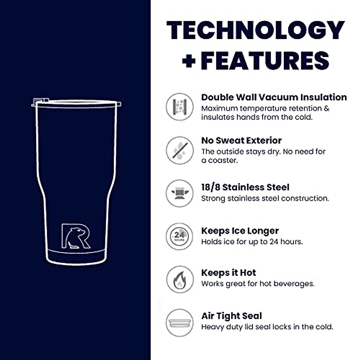 RTIC Tumbler, 30 oz Insulated Tumbler Stainless Steel Coffee Travel Mug with Lid, Spill Proof, Hot Beverage and Cold, Portable Thermal Cup for Car, Camping, Graphite