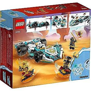 LEGO NINJAGO Zane’s Dragon Power Spinjitzu Race Car 71791 Building Toy Set, Features a Ninja Car, 2 Hover Flyers, Dragon Toy, and 4 Minifigures, Gift for Kids Aged 7+