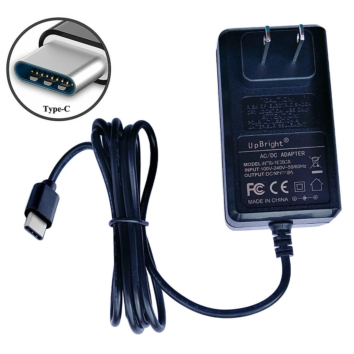 UpBright 5V 3A USB Type C AC/DC Adapter Compatible with Sony AC-E0530C 9-301-003-21 SRS-XB43 SRS-XB33 SRS-XB23 SRS-XB13 Extra BASS Bluetooth Speaker SRS-NS7 SRS-NB10 DC5V Power Supply Battery Charger