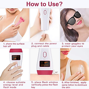 IPL Hair Removal for Women, SUMKUMY Permanent Hair Removal, Upgraded to 999,900 Flashes Painless Facial Hair Removal Device for Whole Body on Armpits Back Legs Arms Face Bikini Line