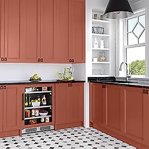 Avallon ABR241BLSS 24 Inch Wide 140 Can Energy Efficient Beverage Center with LED Lighting, Double Pane Glass, Touch Control Panel and Right Swing Door