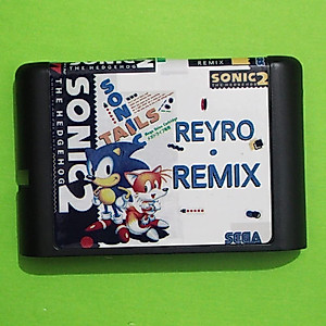Sonic 2 Retro Remix 16 bit MD Game Card For Sega Mega Drive For Genesis-NTSC-J