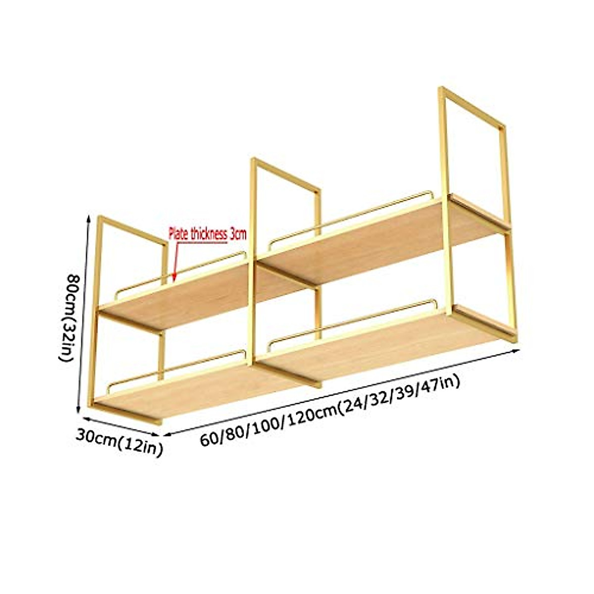 Nordic Iron Solid Wood Ceiling Shelf, 2 Tier Ceiling Mounted Storage Shelf, Bar Restaurant Hanging Decorative Flower Stand