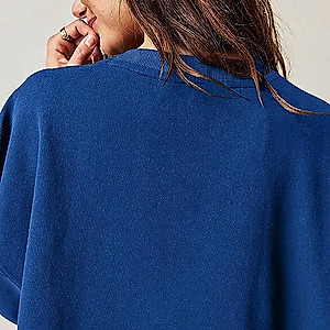 JDHUFEI Oversized Crewneck Sweatshirt Dress Women Fashion Long Sleeve Pullover Relaxed Fit Fall Sweatshirts Patchwork Dress