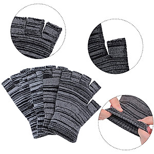 Syhood 4 Pairs Warm Half Finger Gloves Winter Fingerless Gloves Stretchy Knit Gloves for Men Women