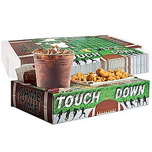 20 Pcs Football Party Supplies Kit Football Snack Trays Football Party Favors Sports Game Day Decorations Super Football Games Food Trays Football Birthday Party Serving Trays