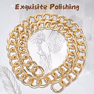 Hoedia Gold Chain for Men/Women, Gold Plated Chunky Necklace-20MM Width Big Rope Feel Real, Solid Fake Gold Chain Necklace for Party, Hip Hop Rapper Style, 80s 90s Custome, 32 Inches