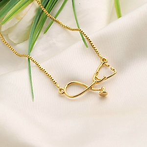MYOSPARK Stethoscope Adjustable Chain Bracelet Medical Jewelry Gift For Doctor Nurse Medical Student (stethoscope bracelet gold)