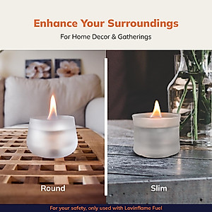 Lovinflame Mist Glass Candle, Tabletop Fire Pit, Fireplace, Portable Fire Bowl, Indoor Outdoor, Smokeless Odorless, Patio Home Décor Refillable, only Used with Lovinflame Ethanol-Free Fuel