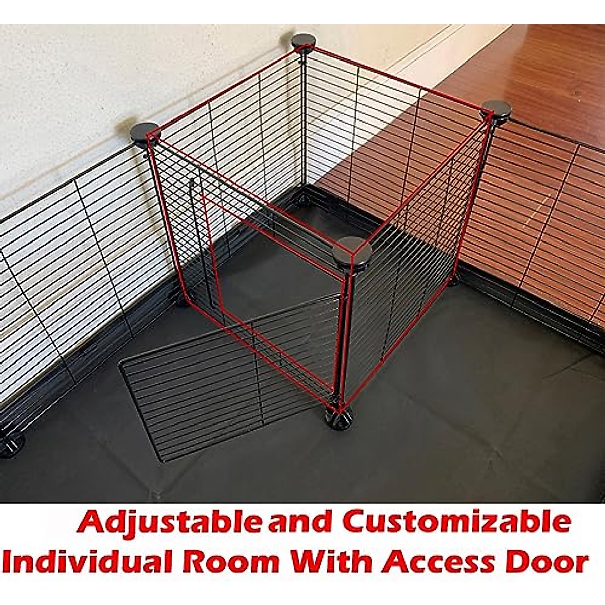 48" Extra Large Dwarf Rabbit Habitat Guinea Pig Play Yard Hamster Critters Turtle Enclosure Center Divider Room Door Mouse Mice Bunny with Bottom Canvas