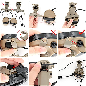 Hearangel ARC Rail Adapter Accessories for Comta ii Comta iii Tactical Headsets Upgade Version for ARC Rail Mounting
