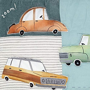 Lambs & Ivy Baby Car Tunes 4-Piece Nursery Crib Bedding Set - Blue