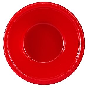 Creative Converting Touch of Color Plastic Bowls Party Supplies, 12oz, Classic Red