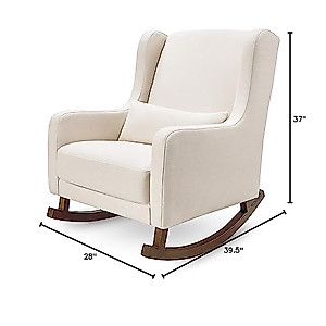 Babyletto Kai Rocker in Performance Natural Eco-Twill, Water Repellent & Stain Resistant, Greenguard Gold and CertiPUR-US Certified