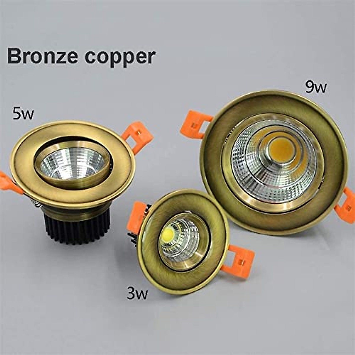 UANGLI Downlight Living Room Embedded with Antique Bronze Spotlights, Living Room Background Wall Antique Spotlights LED (Color : 6000k, Size : 15W)