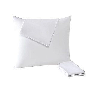 4 Pack Waterproof Down Feather Proof Pillow Protectors with Zipper Queen Size Set of 4 Protective Covers for 20x30 20x28 Bed Pillows