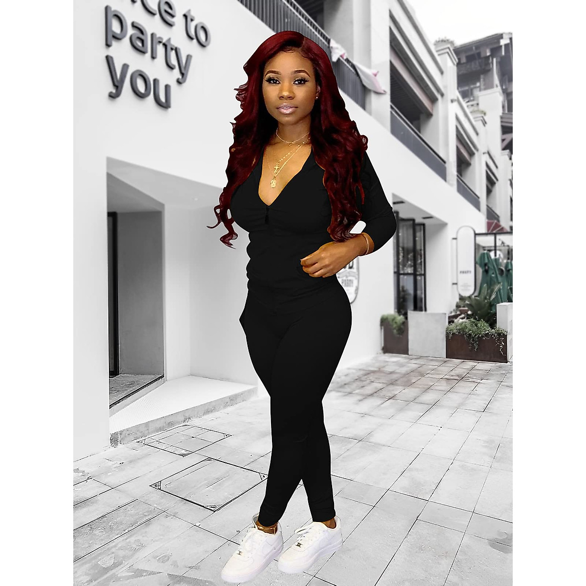 Adogirl Womens Sweatsuit Set Two Piece Outfits Top + Skinny Long Pants Tracksuits Jogging Suits Jumpsuits