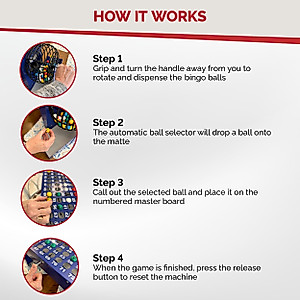 MR CHIPS Bingo Game Deluxe - Bingo Game Set with Cage, 7/8 Inch Bingo Balls and Bingo Master Board | All-in-One Table Top Professional Bingo Game Machine