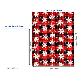 BOLIANNE Christmas Wrapping Paper for Kids Men Women - Xmas Holiday Gift Wrap with Buffalo Plaid, Trucks, Snowflakes, Reindeer for Party - 8 Large Sheets, Vintage Design, 27 x 37 Inch, High Gloss