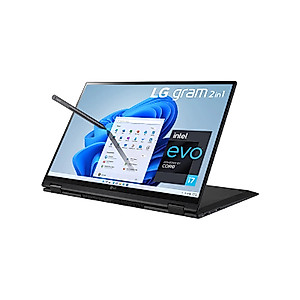 LG gram Ultra-Light Laptop, Evo i7-1165G7, 16" WQXGA (2560 x 1600) IPS 16:10 2in1 Touch Display, 21 Hr Battery Life, Wi-Fi 6, Thunderbolt 4, Stylus Pen, Fingerprint, Webcam (16GB RAM | 2TB PCIe SSD)