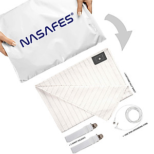 Earthing Half Sheet, Grounding Sheets for Earthing, Earthing Mat, Grounding Kit | Including Grounding Cord + 2 Suspenders | Earthing Sheet, Grounding Mat Earthing