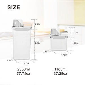 Pet Food Containers Storage Cereal Dispenser BPA Free 4PCS（4pots & 4lids） Dispenser Plastic Bin food Storage Containers With Lids Kitchen Organizers And Storage