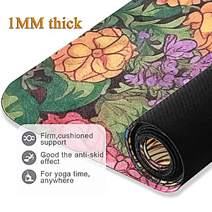 GOODOLD Unicorn Yoga Mat, 71 x 26 Inch Non-slip Yoga Mats Folding Travel Exercise Mat Indoor Outdoor Gym Pilates with Storage Bag for Women Men