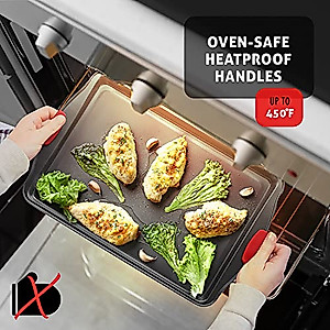 Baking Pan Set, 15 Piece Premium Nonstick Bakeware Sets BPA Free, Cookie Sheets Nonstick Steel Baking Sheets for Oven with Muffin Pan, Cake Pan & Kitchen Utensils - Black