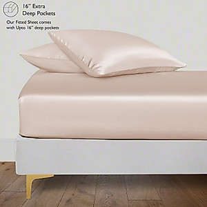 Linenwalas Tencel Lyocell Duvet Cover Set with Deep Pocket Fitted Sheet, Viscose Made from Eucalyptus Soft, Lightweight and Breathable Complete Bedding Set (Taupe, Queen)