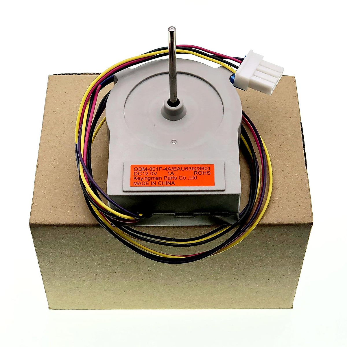 EAU63923601 ODM-001F-4A Refrigerator Condenser Fan Motor DC Motor Fit for LG Haier Refrigerator, Replaces AP6317195 LFXS26596S PS12383669 EAP12383669,DC 12V 1A,4-Wire 4-pin