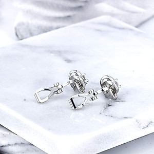 YOQUCOL Cubic Zirconia Crystal Geometry Cross Clip On Earrings Non Pierced Jewellery Elegant Stud For Women