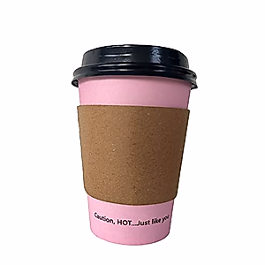 50-Pack 12 OZ Eco-Friendly Disposable Coffee Cups with Lids & Sleeves - Premium Biodegradable Paper Cups for Hot/Cold Beverages - Ideal for Parties, Offices & On-the-Go - Pink
