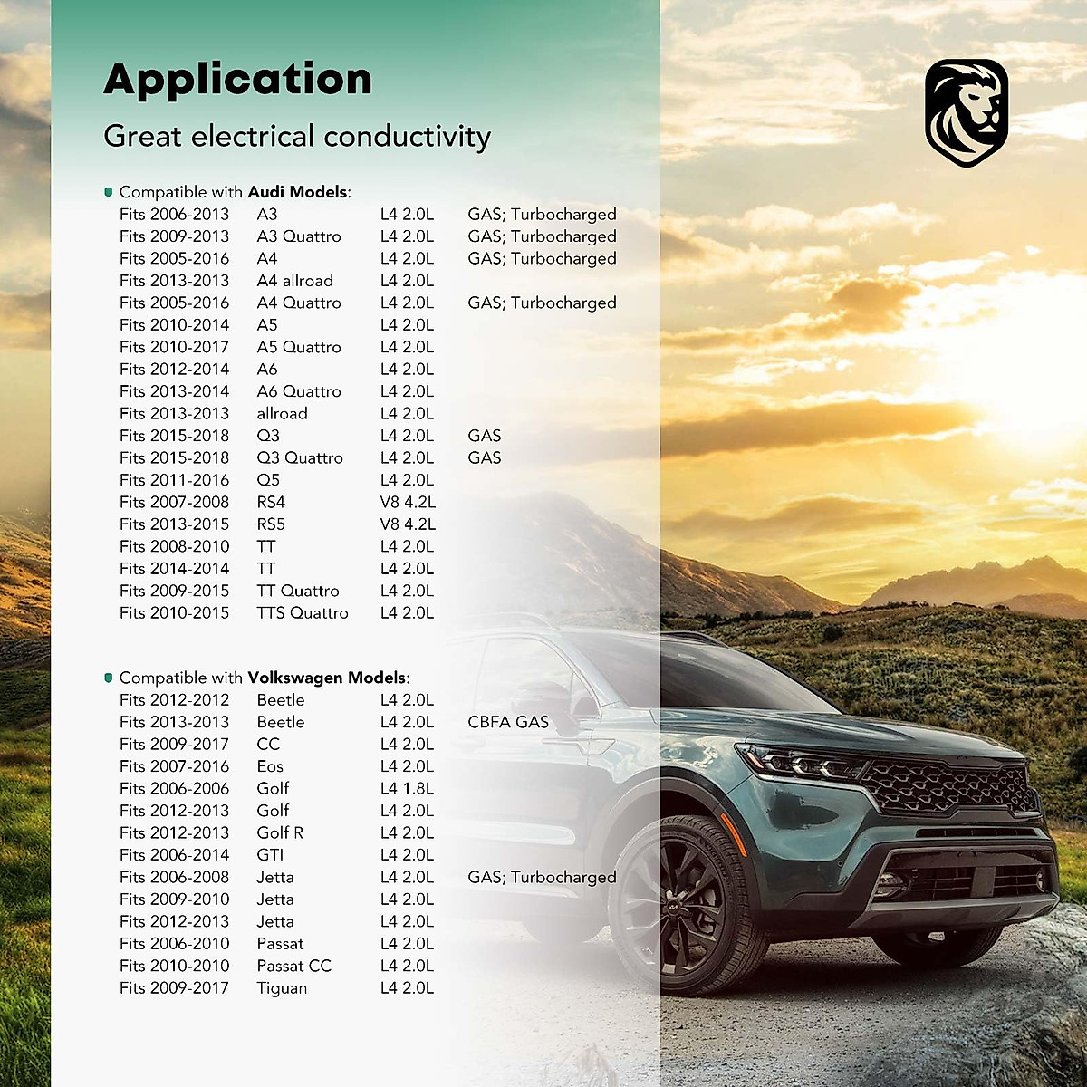 YHTAUTO Set of 4 Ignition Coil Packs Replacement for Audi A3 2006-2013, A4 2005-2016, A5 2010-2014, Q5 RS5 TT Quattro, Volkswagen Beetle Golf Jetta, Passat Eos GTI, Replace C1627