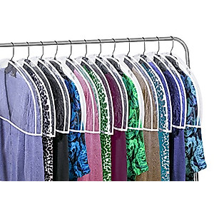 Clear Vinyl Shoulder Covers Closet Suit Protects Storage Home Decor Set of 12, 12"H x 22"W x 2"D