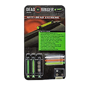 Dead Ringer Accu-Bead| Universal Magnetic Front Sights with Interchangeable Light Pipes | Three Sights Fitting 1/4", 5/16" and 3/8" Ribs, Six Light Pipes,Green