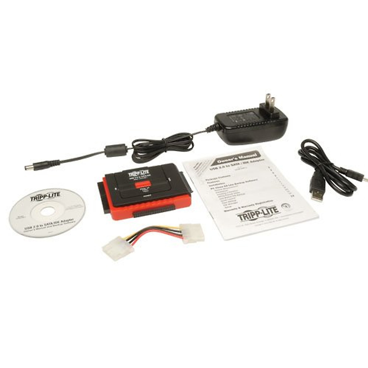 Tripp Lite USB 2.0 Hi-Speed to Serial ATA (SATA) and IDE Adapter for 2.5in / 3.5in / 5.25in Hard Drives(U238-000-1)