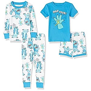 Amazon Essentials Disney | Marvel | Star Wars Toddler Boys' Pajama Set (Previously Spotted Zebra), Pack of 2, Monsters, 3T
