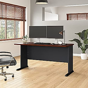 Bush Business Furniture Series A 60W Desk in Hansen Cherry and Galaxy