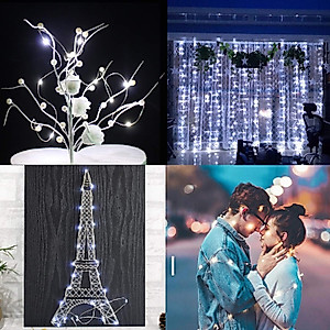 TingMiao Cool White Fairy String Lights Battery Operated Firefly Lights LED Starry Lights 7.2ft 20 LEDs Silvery Copper Wire for Christmas DIY Decoration Wedding Party (6 Pack)