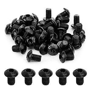 MroMax 100Pcs M5 x 8mm Button Head Socket Cap Bolts Screws, Alloy Steel 10.9 Grade, Allen Socket Drive, Black Oxide Finish, Fully Machine Thread