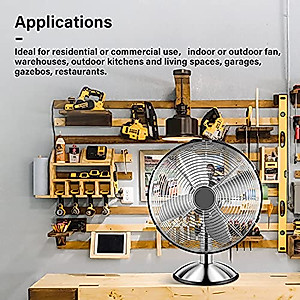 Simple Deluxe 12 Inch Stand Fan, Horizontal Ocillation 75°, 3 Settings Speeds, Low Noise, Quality Made Durable Fan, High Velocity, Heavy Duty Metal For Industrial, Commercial, Residential, Silver