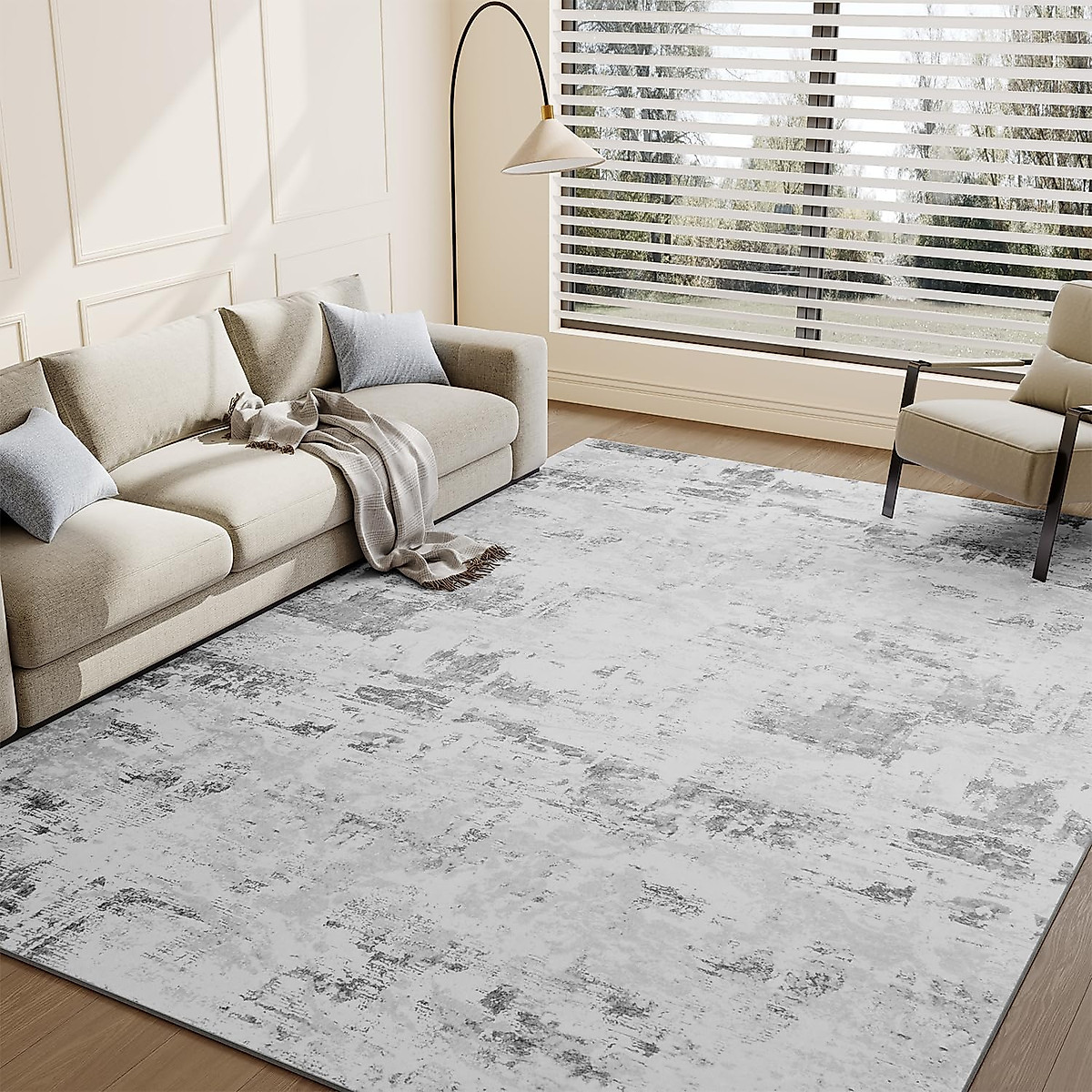 8 x 10 Area Rugs for Living Room-Non Slip Area Rug Machine Washable Rug Carpet Ultra Soft Shaggy Fluffy Rug Abstract Modern Rug for Bedroom Playroom Dining Room Office Under Bed Table