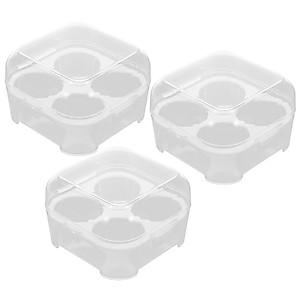 Compartment Egg Holder 3pcs Egg Travel Box Fresh Chicken Egg 4 Lattices Tray with Cover Lid Portable Egg Container for Home Shop Picnic Outdoor Egg Storage Box